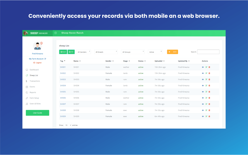 My Sheep Manager - Sheep farming app